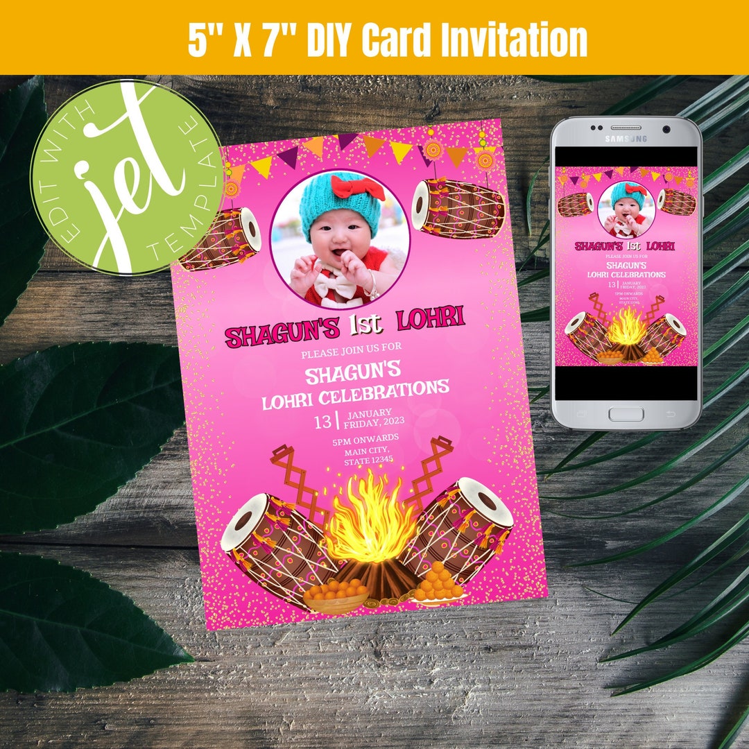 DIY Lohri Invitation, Lohri Party Invite, Lohri Digital Invite, Instant ...