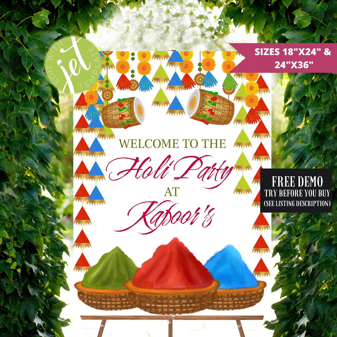DIY Holi Sign, Holi Sign, Holi Banner, Customizable Holi Sign, Holi ...