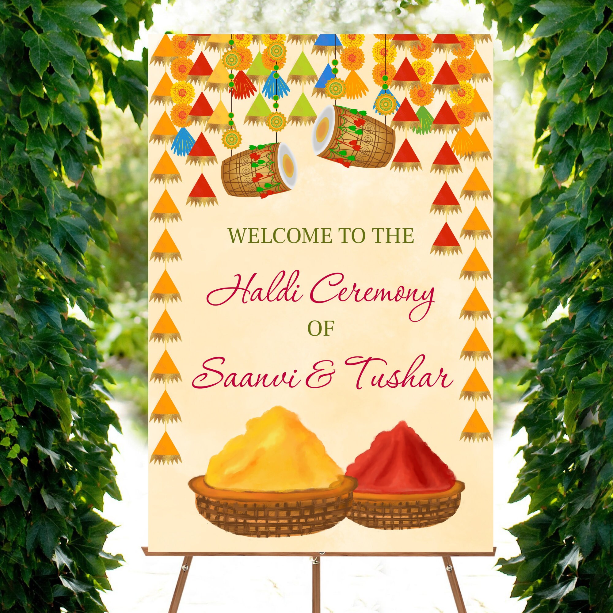 Buy Haldi Welcome Sign: Indian Wedding Ceremony Decor (digital Download ...
