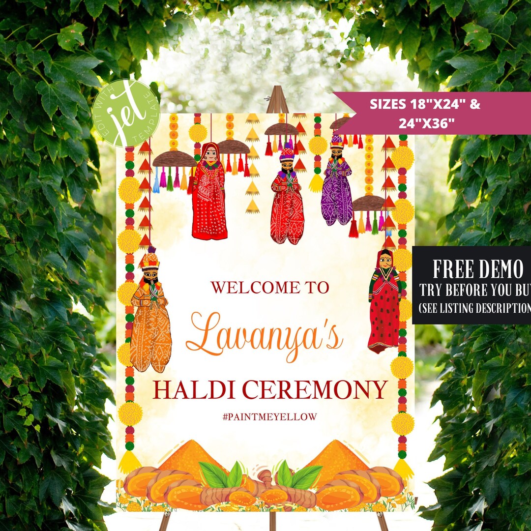 Haldi Sign, Haldi Welcome Sign, Vatna Sign, Maticoor Sign, Gaye Holud ...