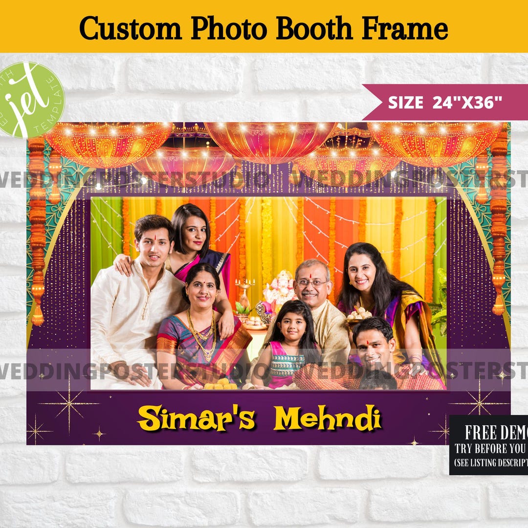 Mehndi Photo Booth Frame: Indian Wedding Decor (digital Template ...