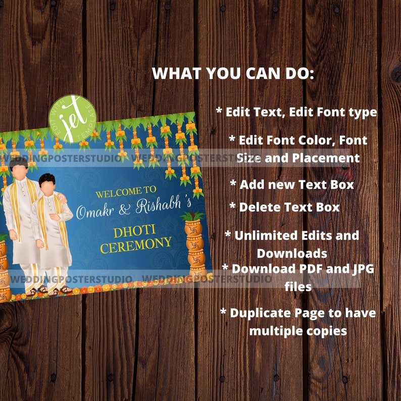 Dhoti Ceremony Sign: South Indian Welcome Decor (digital Download) - Etsy