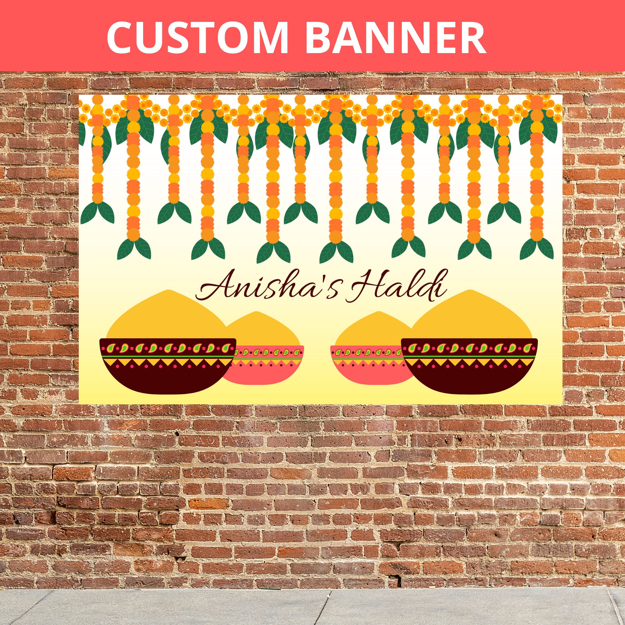Custom vinyl banner digital file for various occasions Desi events ...