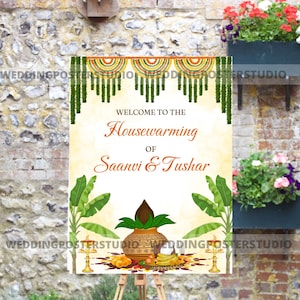 Housewarming Sign, Grah Shanti Sign, Vidhi Sign, Pooja Welcome Sign ...