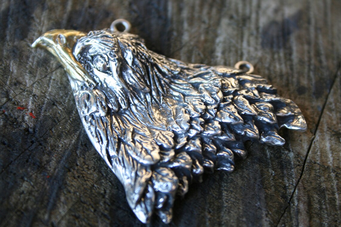 Hand Sculpted Fine Silver Eagle With 24ct Gold Detail - Etsy