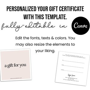 Etsy Gift Card Gift Certificate Template Editable Gift Card - Etsy