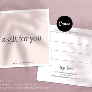 Etsy Gift Card Gift Certificate Template Editable Gift Card - Etsy