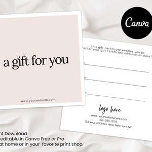 Etsy Gift Card Gift Certificate Template Editable Gift Card - Etsy