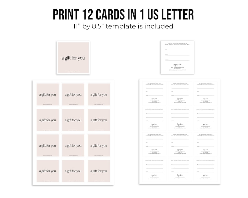 Etsy Gift Card Gift Certificate Template Editable Gift Card - Etsy