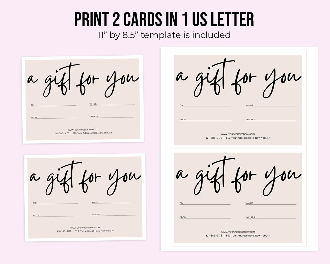 Gift Certificate Template Gift Card Etsy Gift Card Thank - Etsy