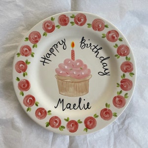 Happy Birthday Plate Personalised Plate Hand-painted Plate celebration ...
