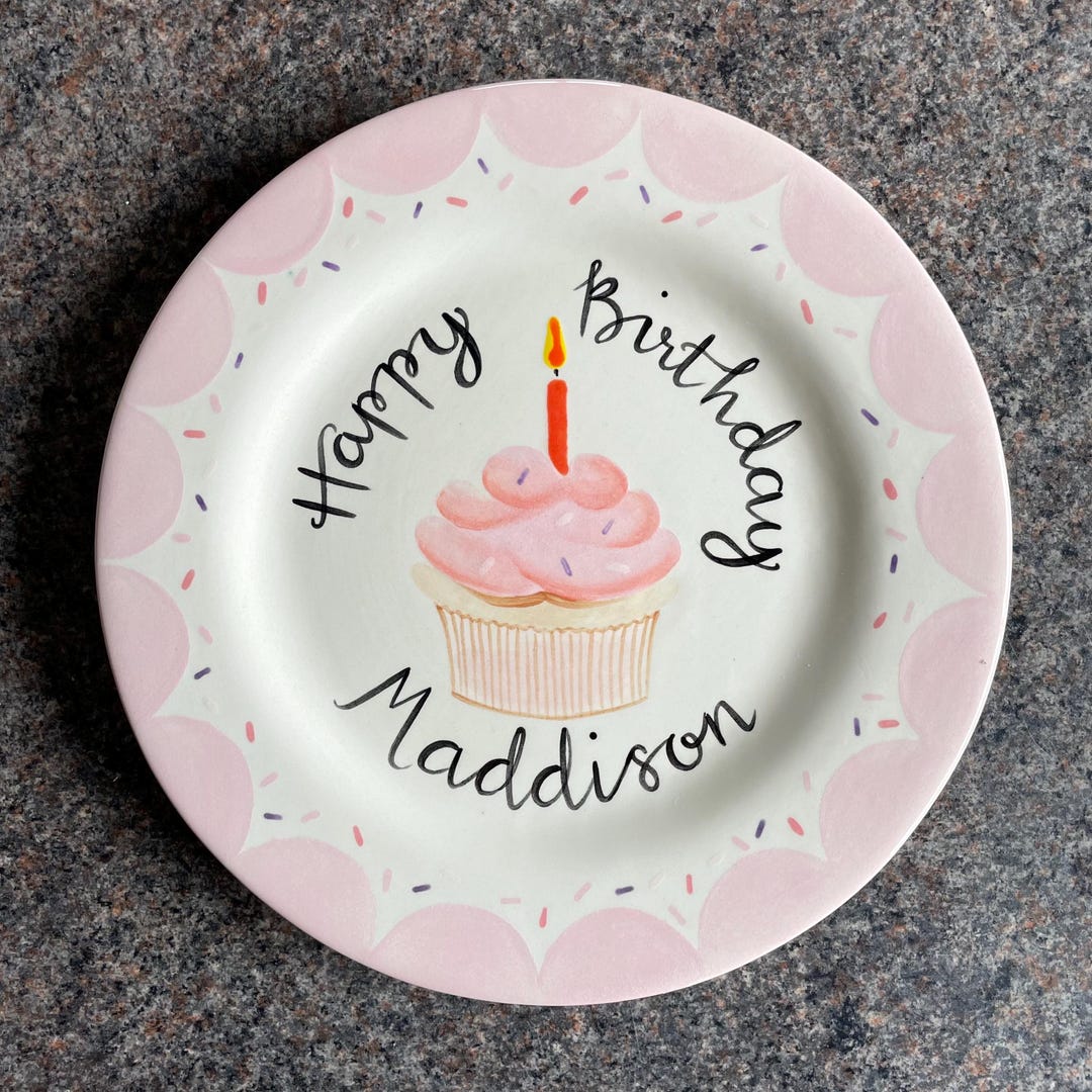 Personalised Birthday Plate | 9 Inch Plate | Hand Painted Keepsake Gift ...