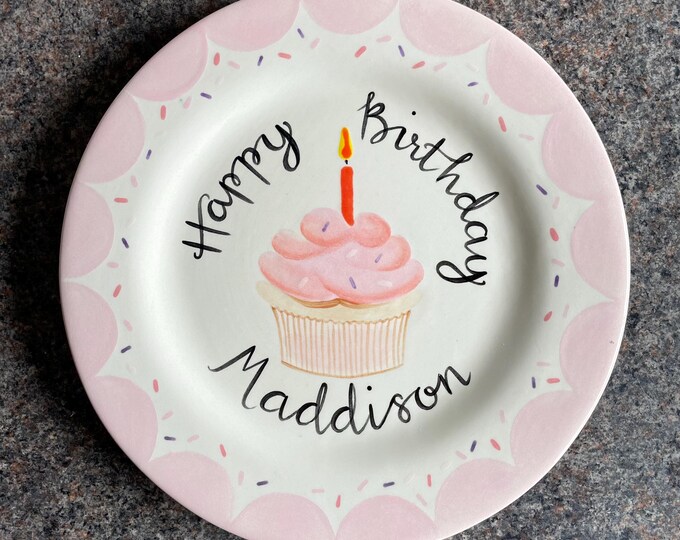 Personalised Birthday Plate | 9 Inch Plate | Hand Painted Keepsake Gift ...
