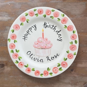 Happy Birthday Plate Personalised Plate Hand-painted Plate celebration ...
