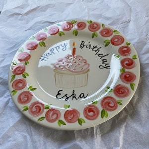 Happy Birthday Plate Personalised Plate Hand-painted Plate celebration ...