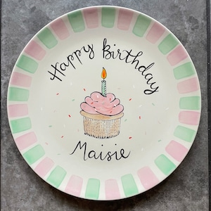 Happy Birthday Plate Personalised Plate Hand-painted Plate celebration ...