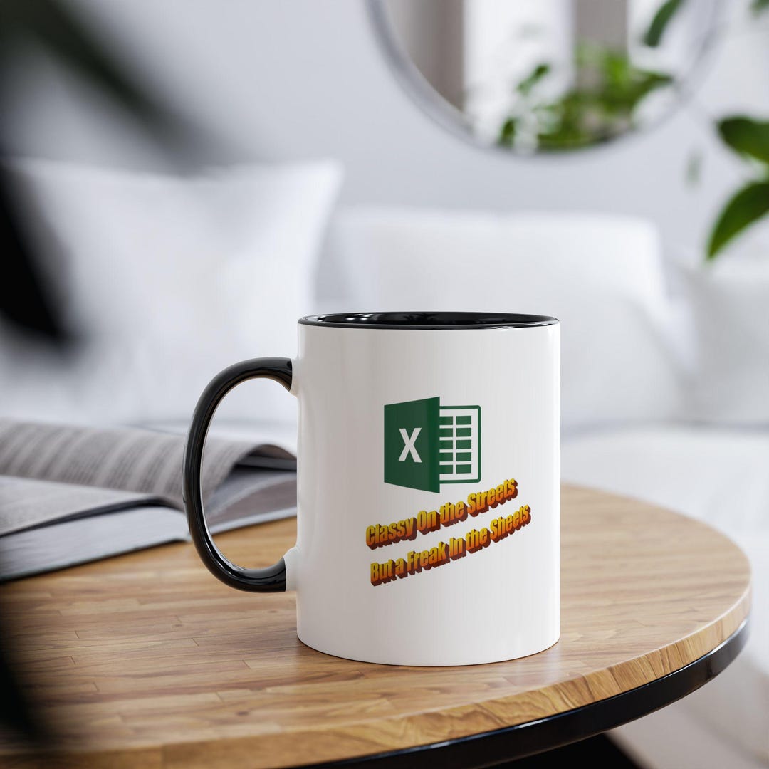 Humorous Excel Two-tone Coffee Mug - Fun Office Gift, Motivational Mug ...