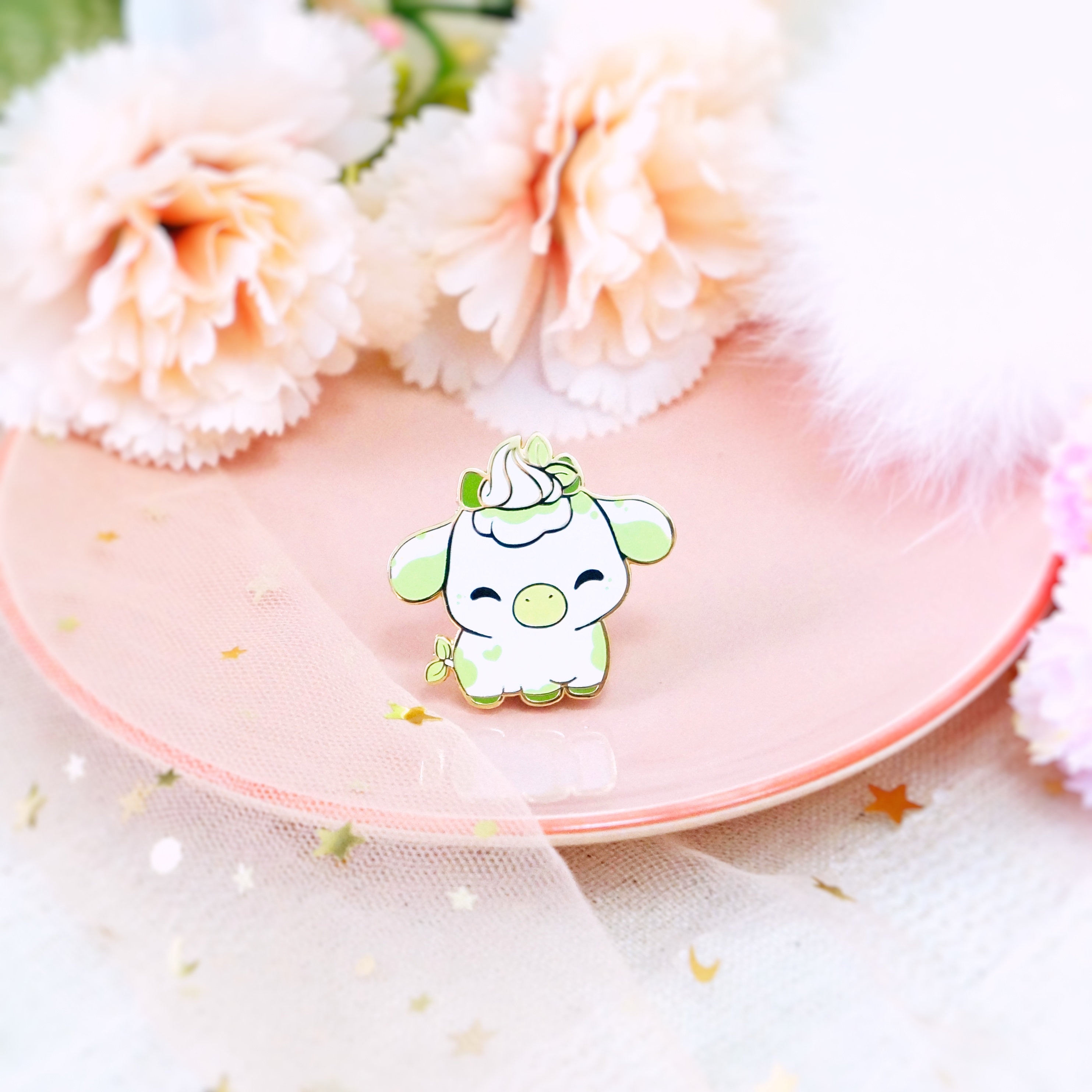 Dairy Friends - Matcha Moo Enamel Pin - Etsy