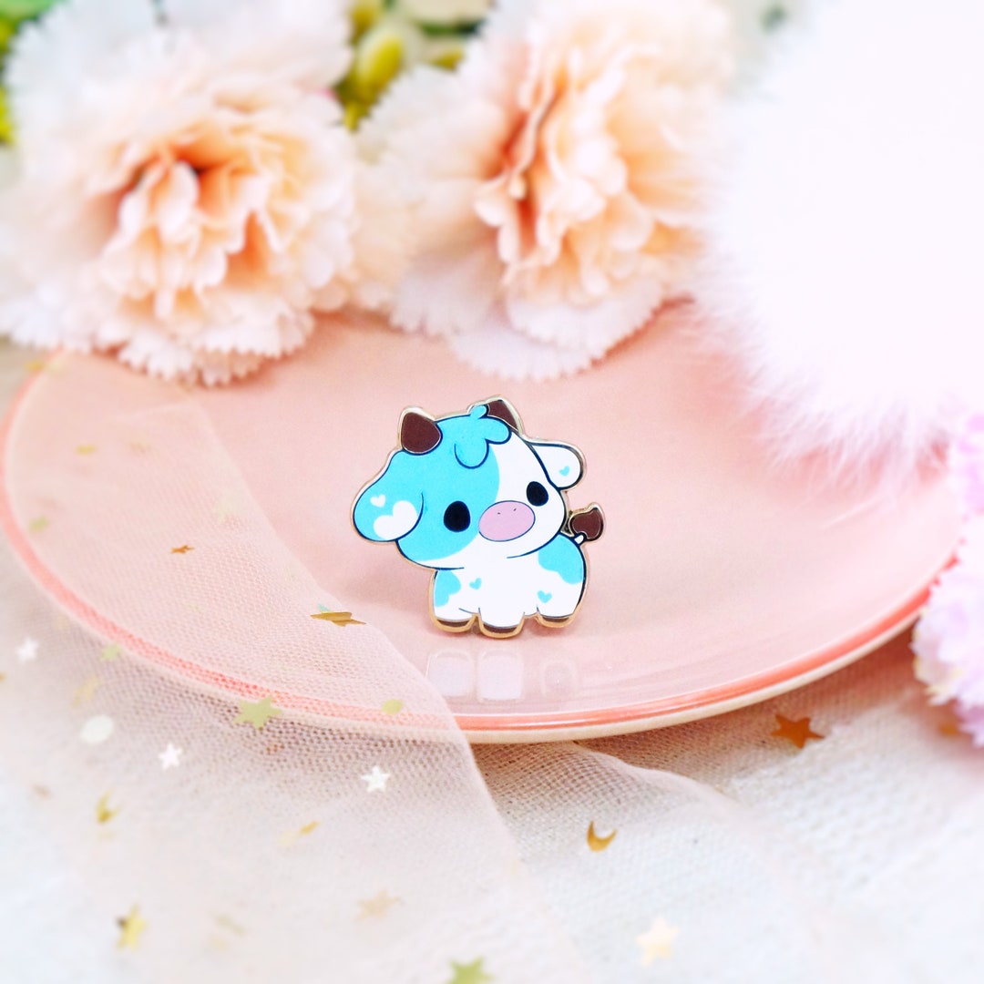 Dairy Friends - Milky Moo Enamel Pin - Etsy