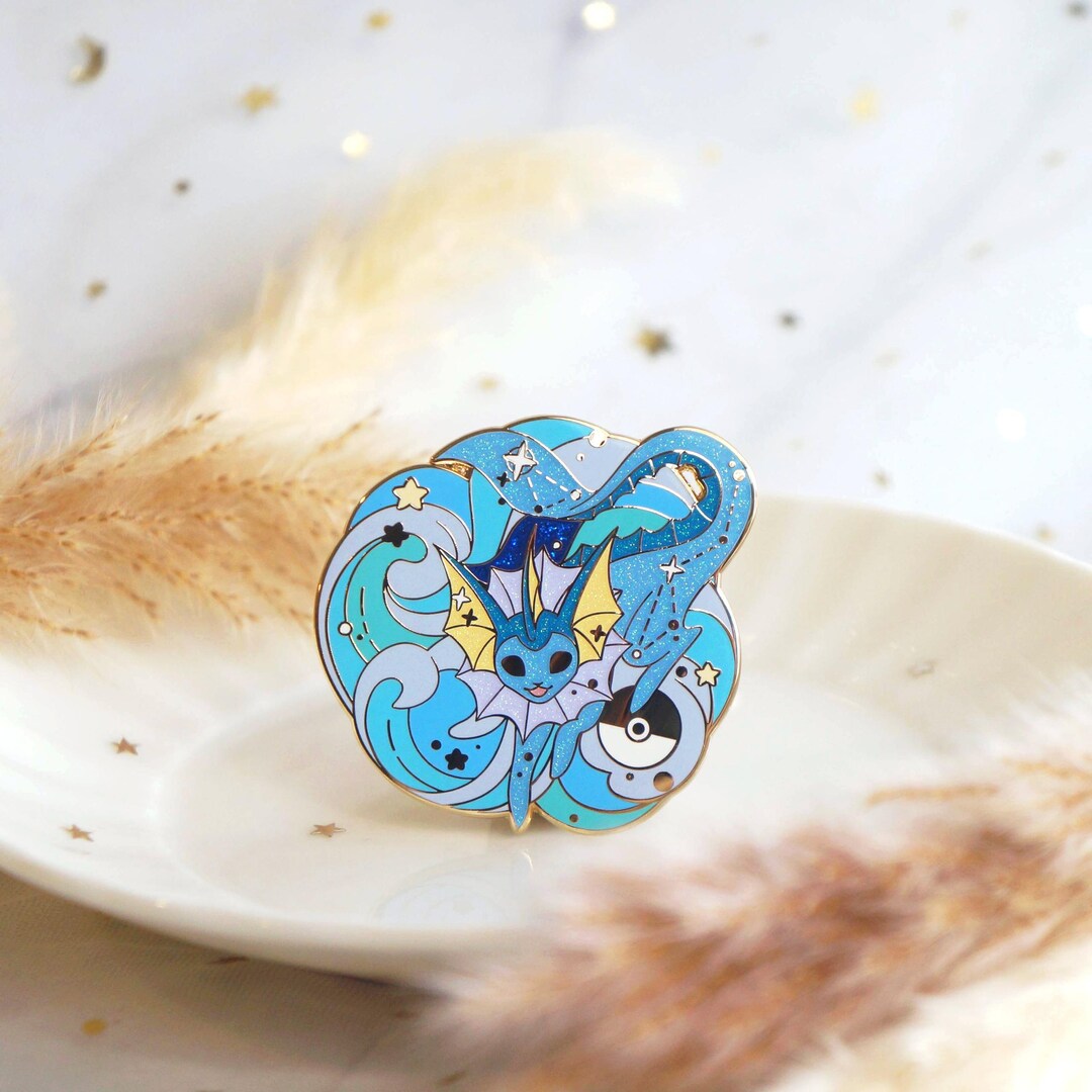Midnight Glam Eeveelution - Starry Vaporeon Enamel Pin - Etsy