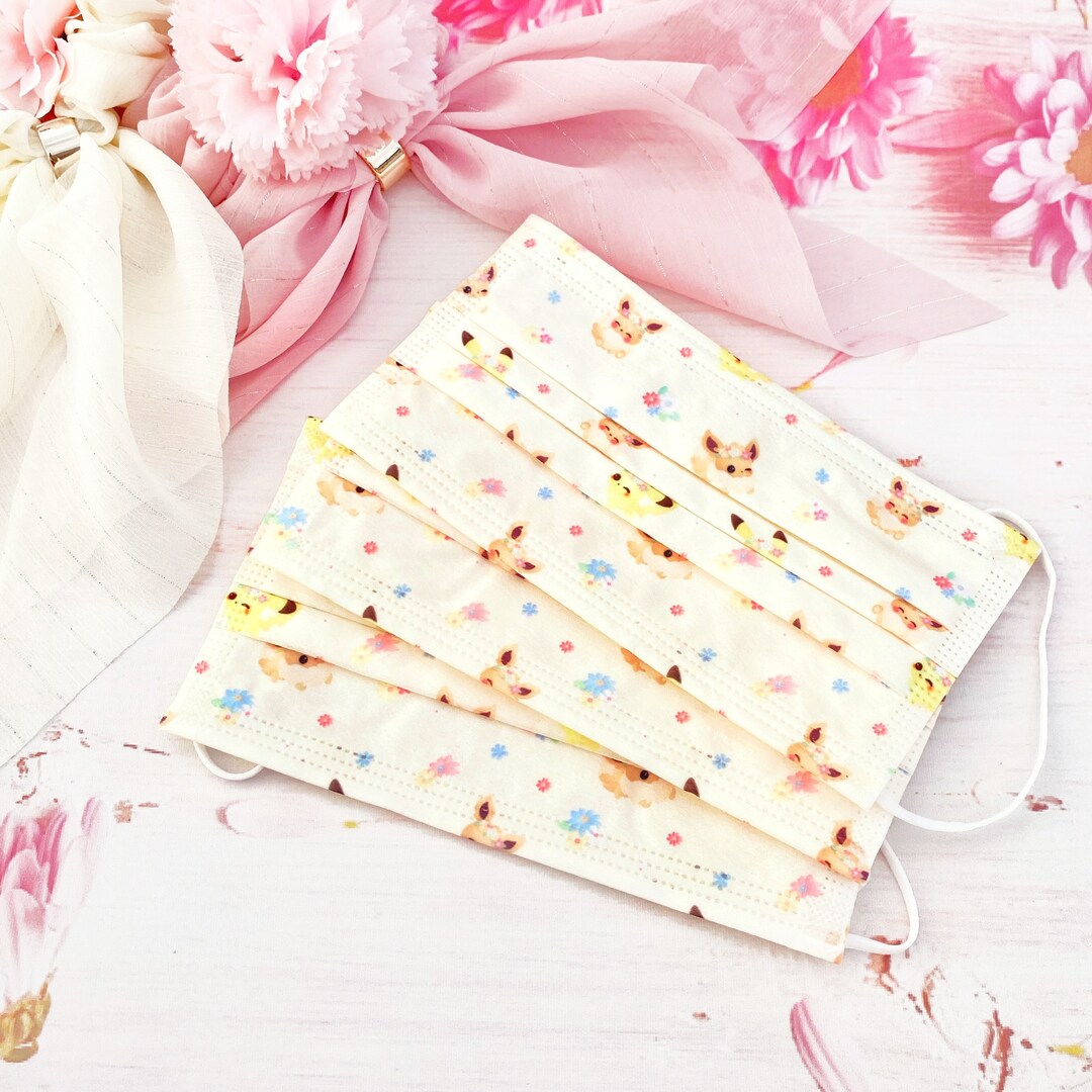 Face Mask - Pikachu and Eevee (10 Pieces) - Etsy