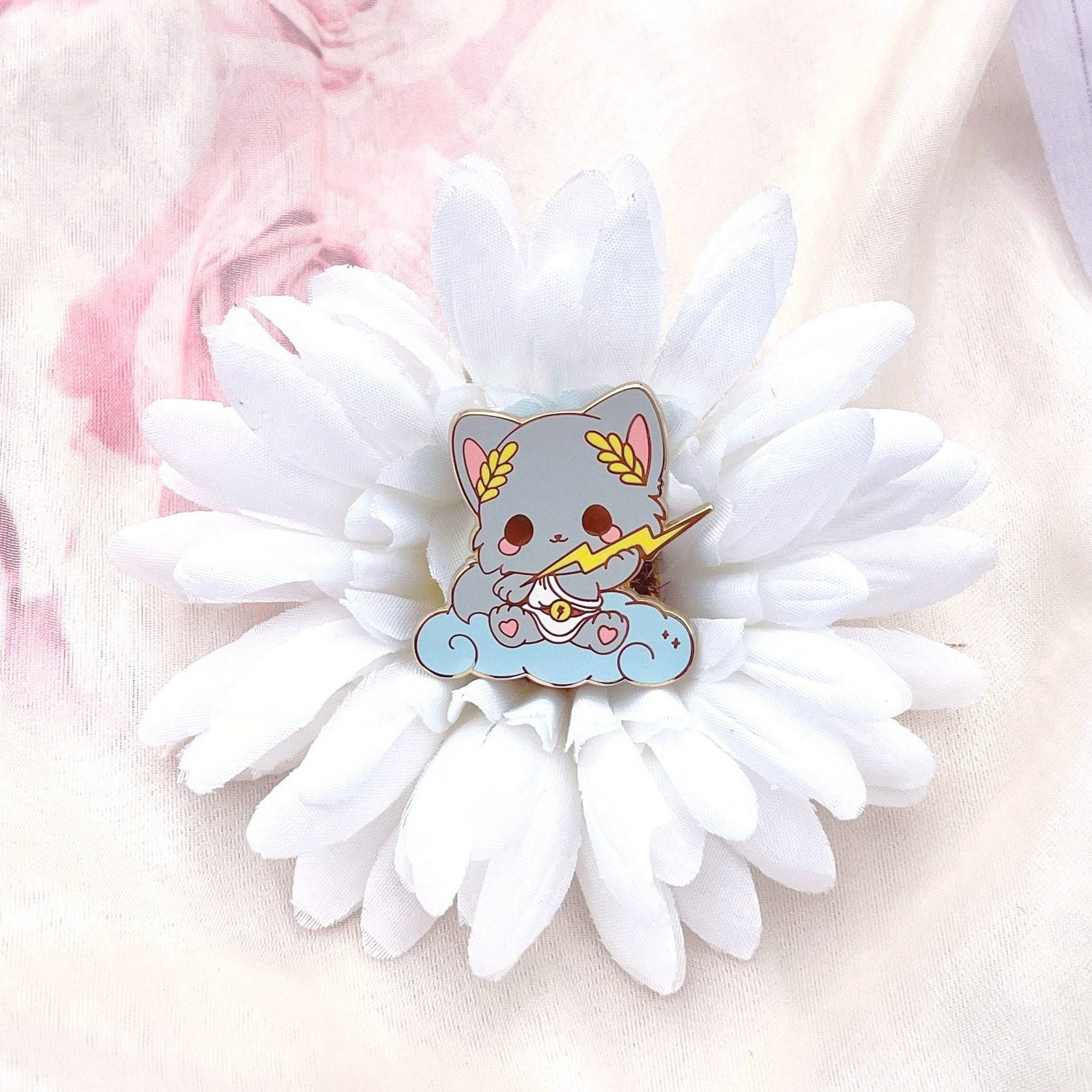 Neko Zeus Enamel Pin - Etsy