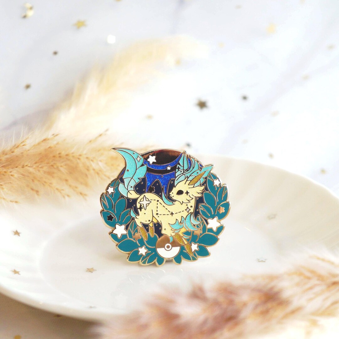 Midnight Glam Eeveelution - Starry Leafeon Enamel Pin - Etsy