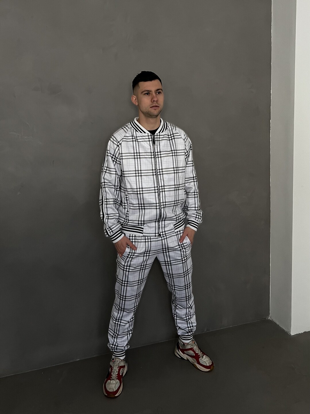 Tracksuit Gentlemen | Men's Tracksuit Set | Gentlemen Tartan | Husband ...
