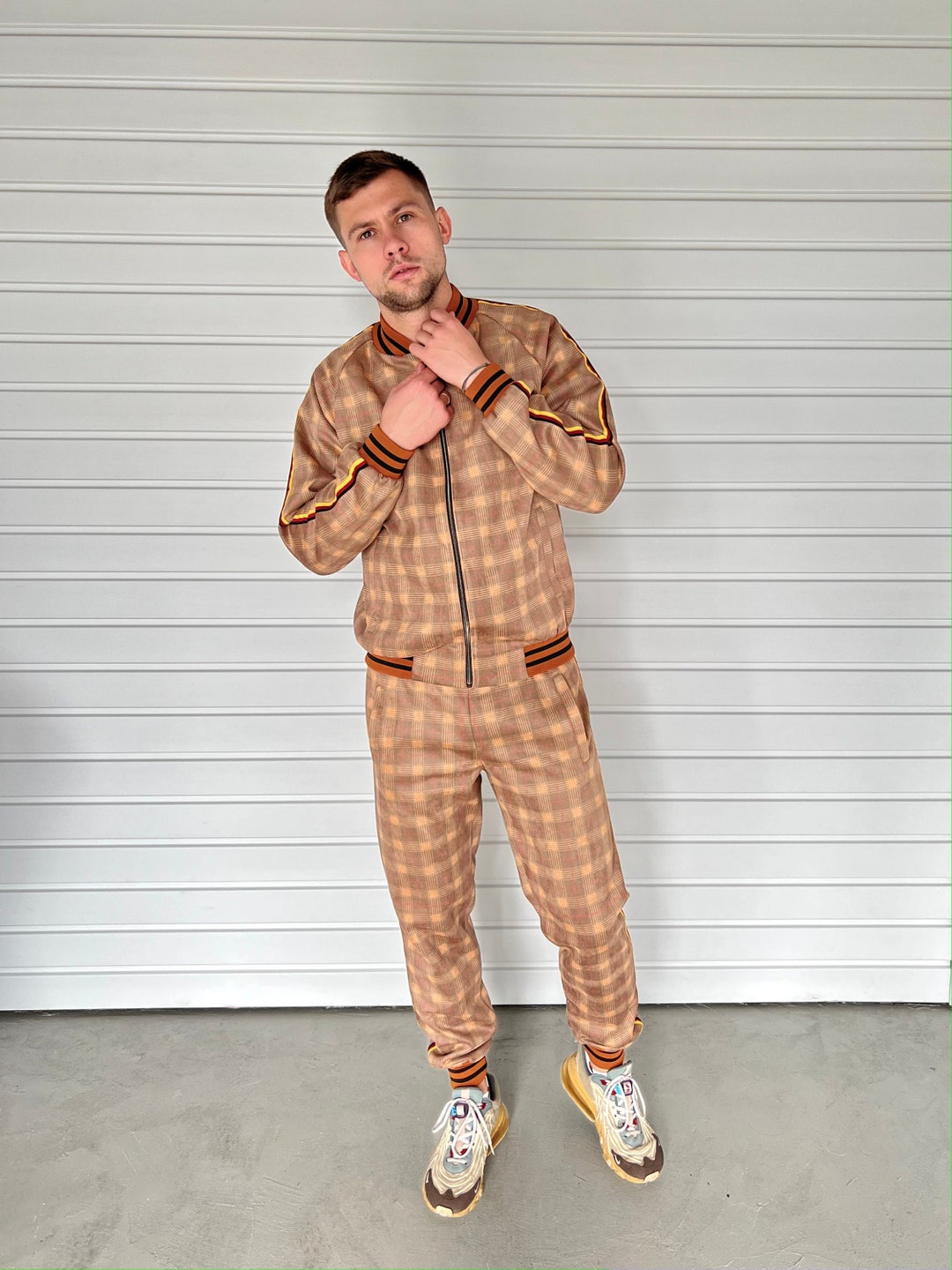 Tracksuit Gentlemen Men's Tracksuit Set Gentlemen Tartan Husband ...