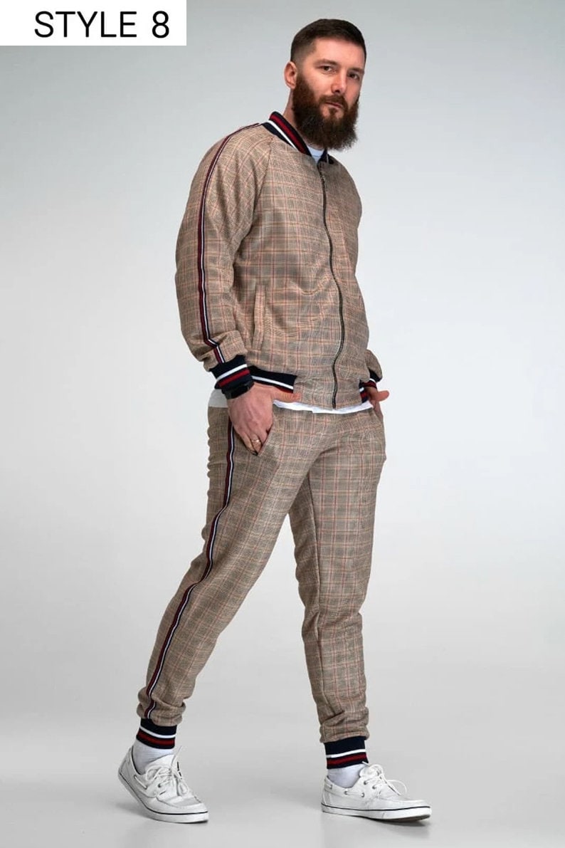 The Gentlemen Tracksuit Men's Tartan Tracksuits Guy | Etsy