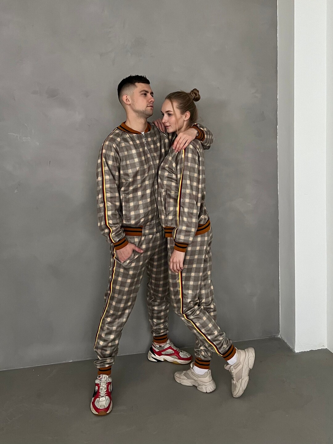 Matching Couple Tartan Tracksuit Set | Couple Tracksuit Set | Gentlemen ...
