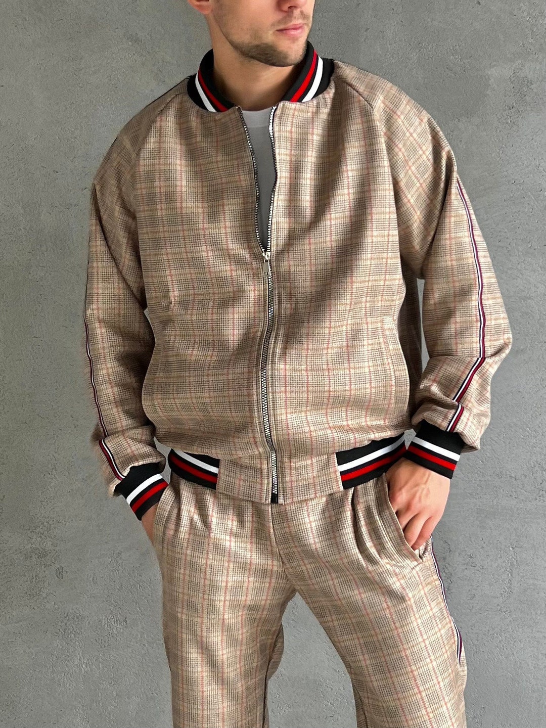 Tracksuit Gentlemen | Men's Tracksuit Set | Gentlemen Tartan | Man ...