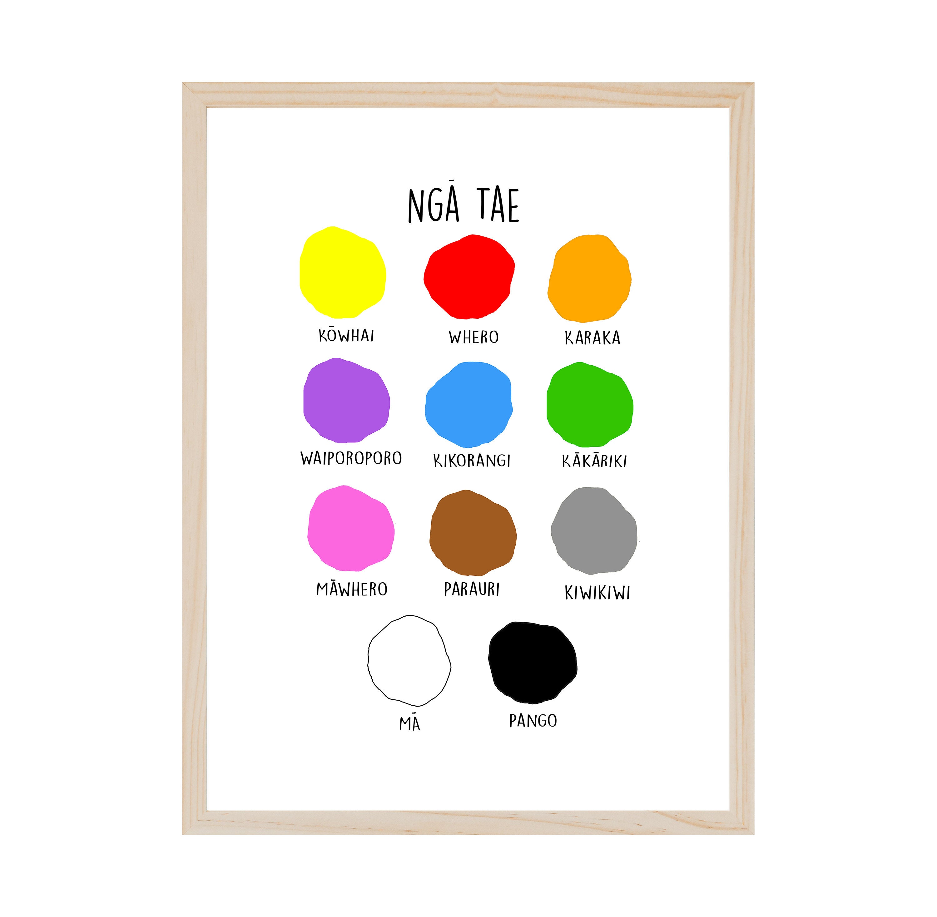 Colours Nga Tae Te Reo Maori Early Childhood Education Poster Art - Etsy