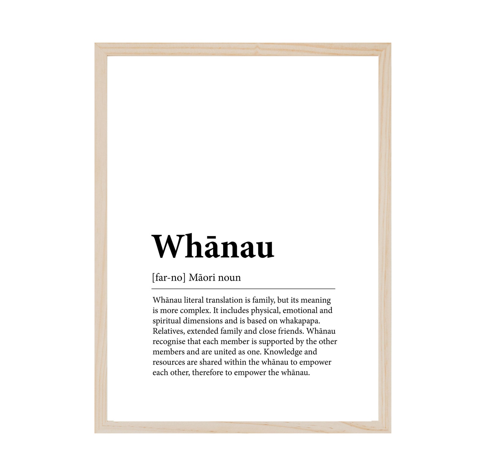 Whanau Definition Wall Art, Te Reo Maori, New Zealand Poster - Etsy