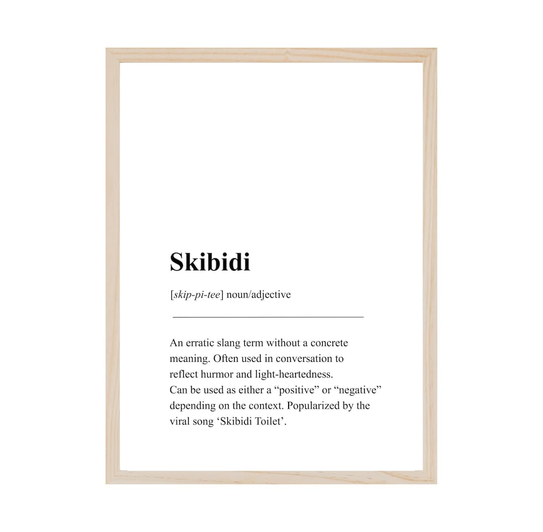 Skibidi Definition Wall Art, Urban Slang, Digital Print, Home Decor ...