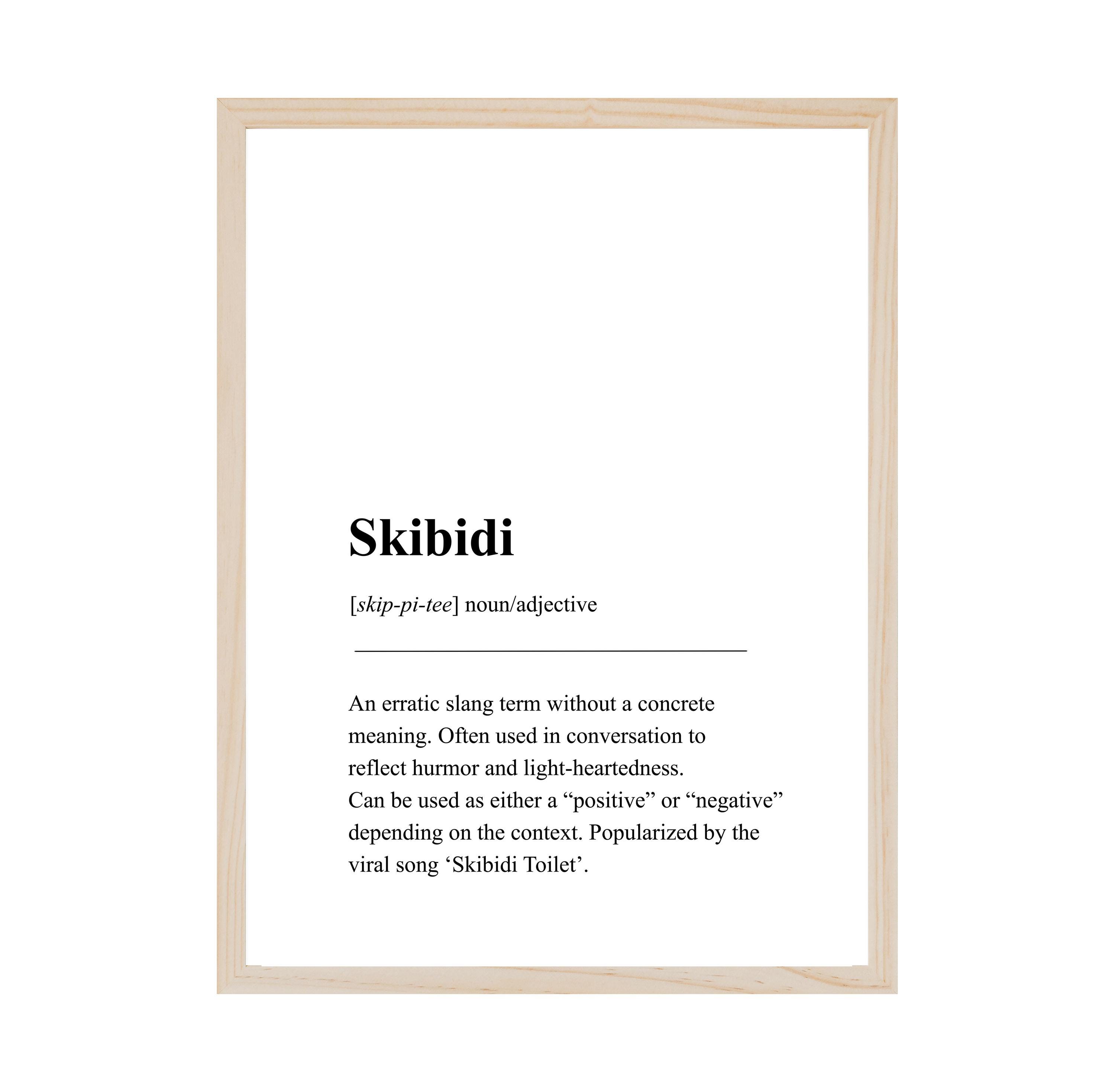 Skibidi Definition Wall Art, Urban Slang, Digital Print, Home Decor ...