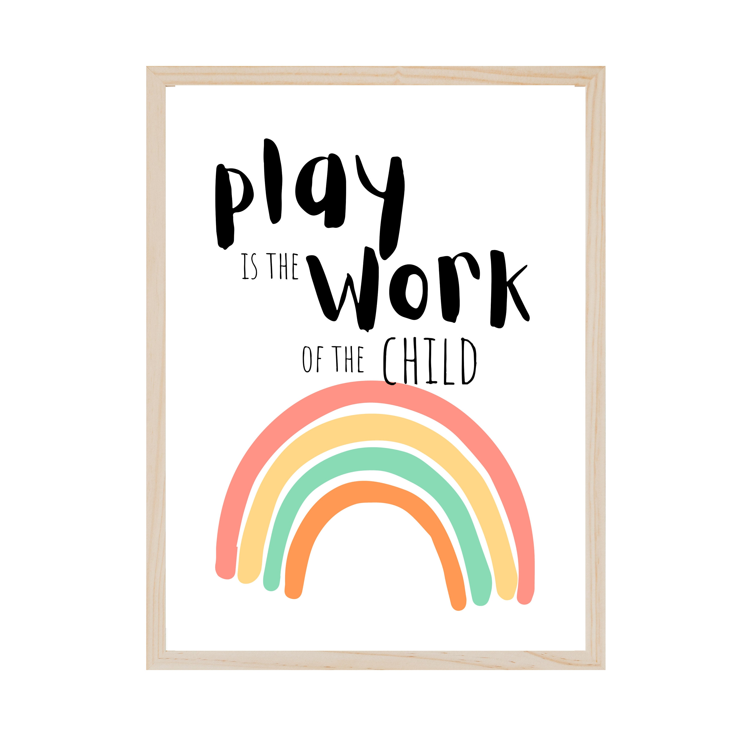 Play is the Work of the Child Maria Montessori Digital Wall Decor ...