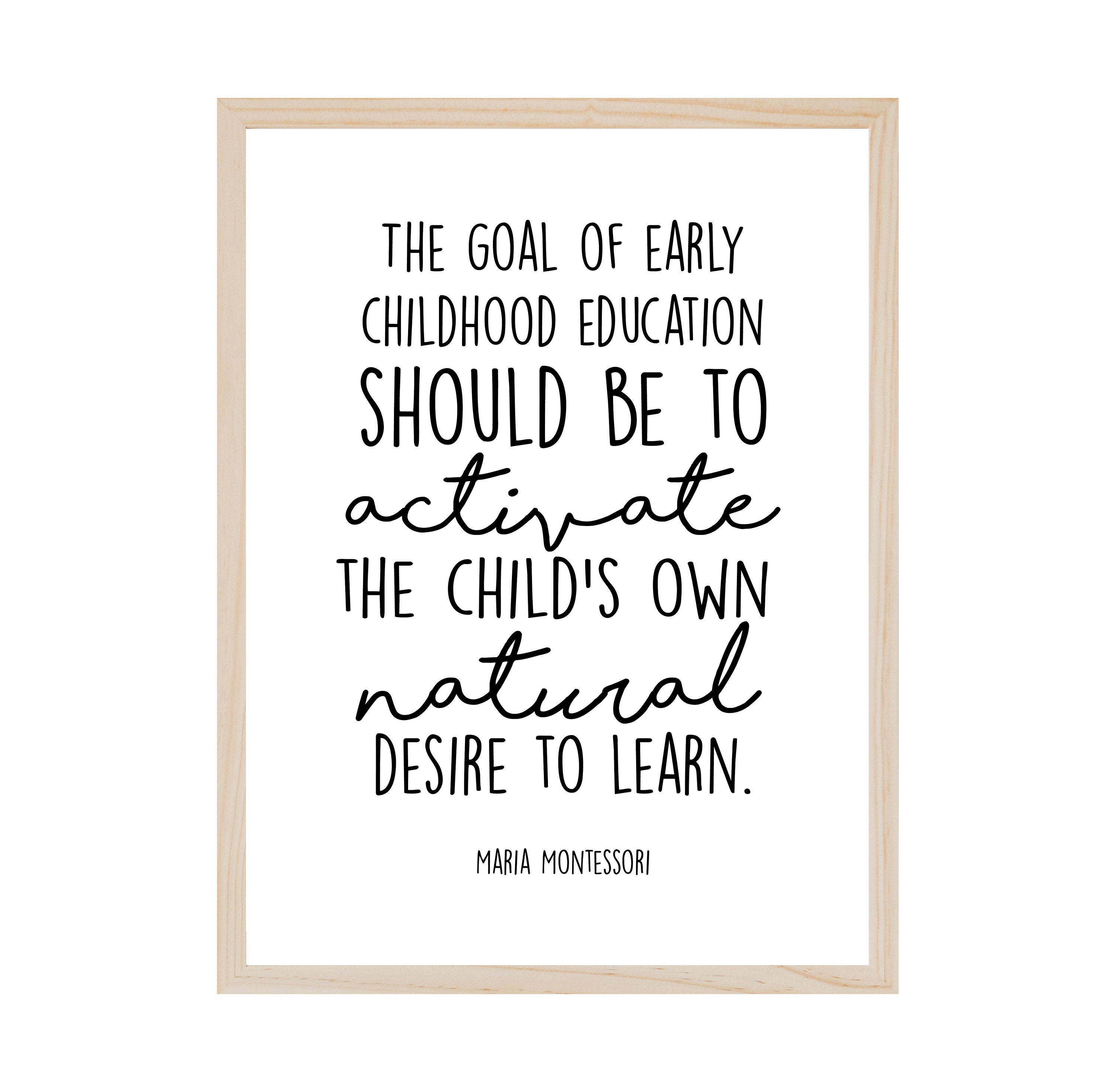 The Goal of Early Childhood Education Quote Digital Poster | Etsy