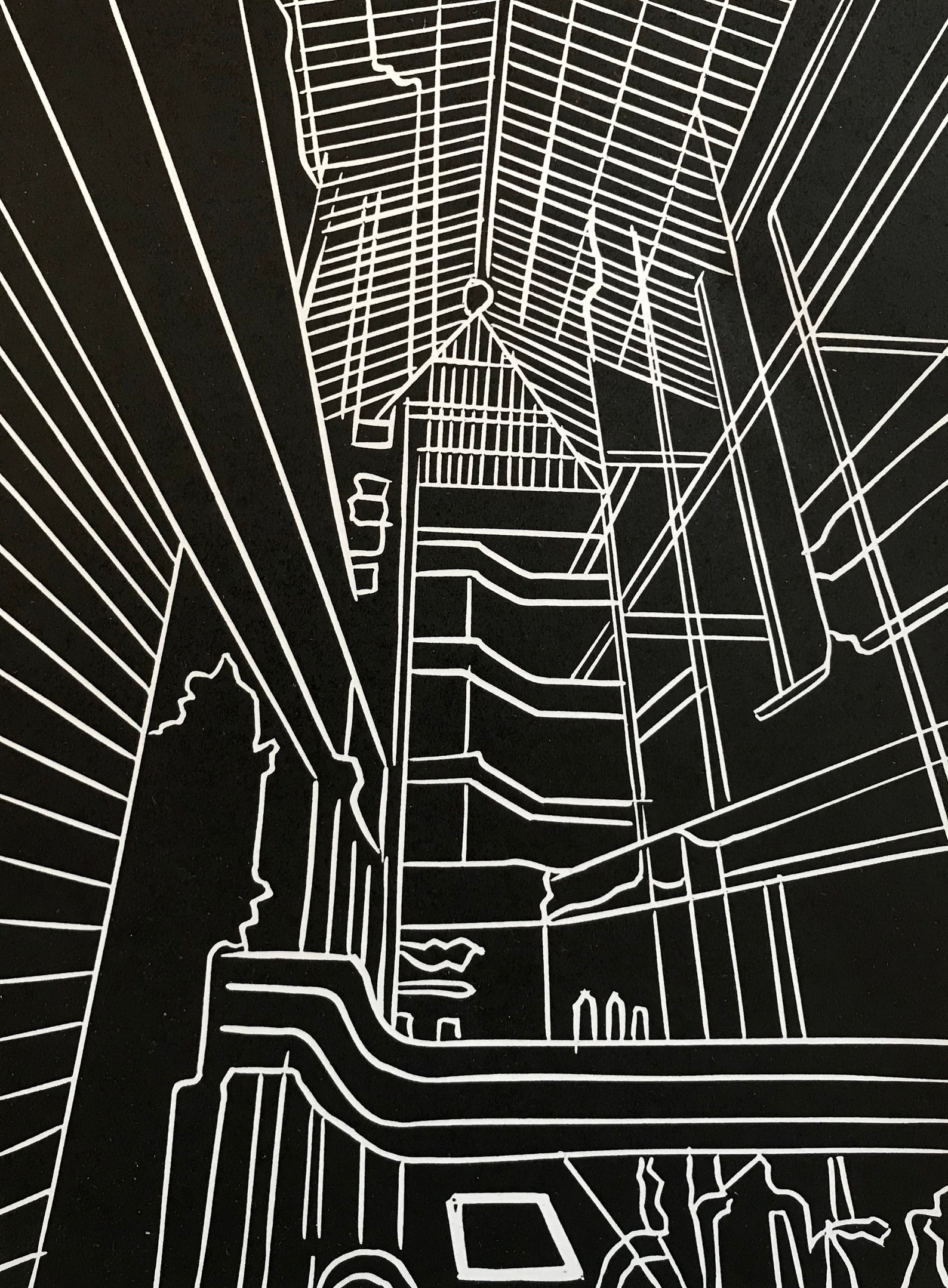 Bradbury Building - Linocut Print - Etsy