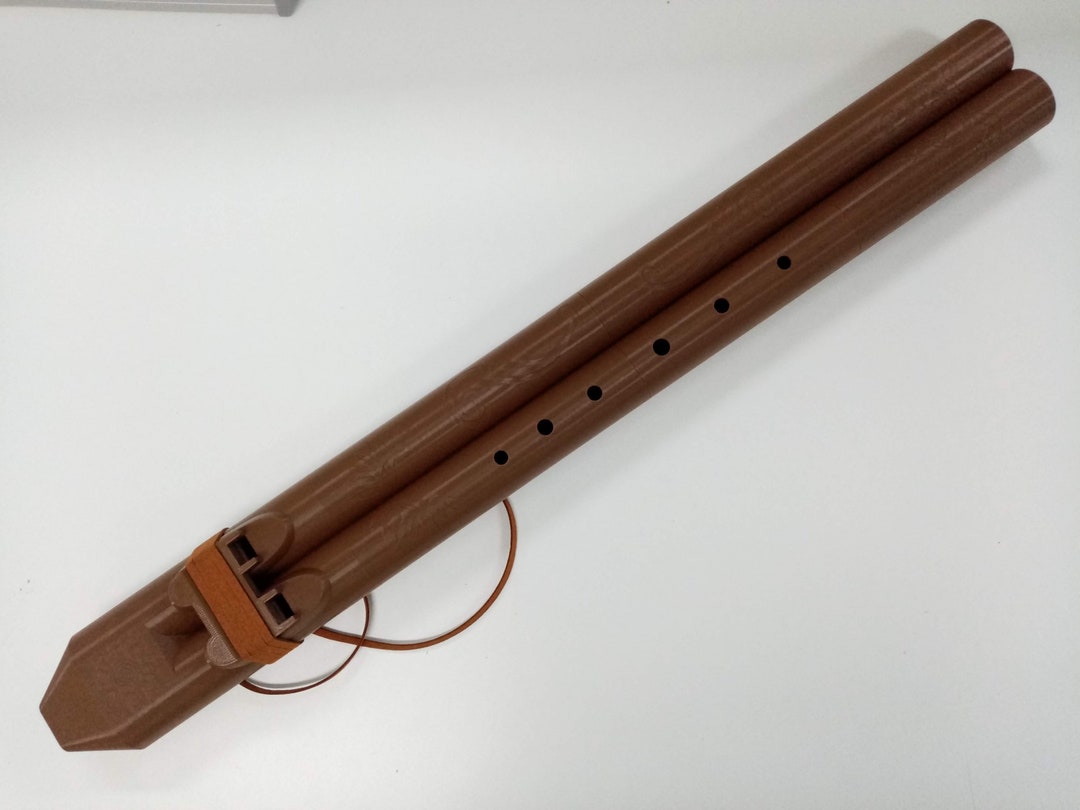 3D Printed Native American Style Drone Flute, Key of Low D, Side-by ...