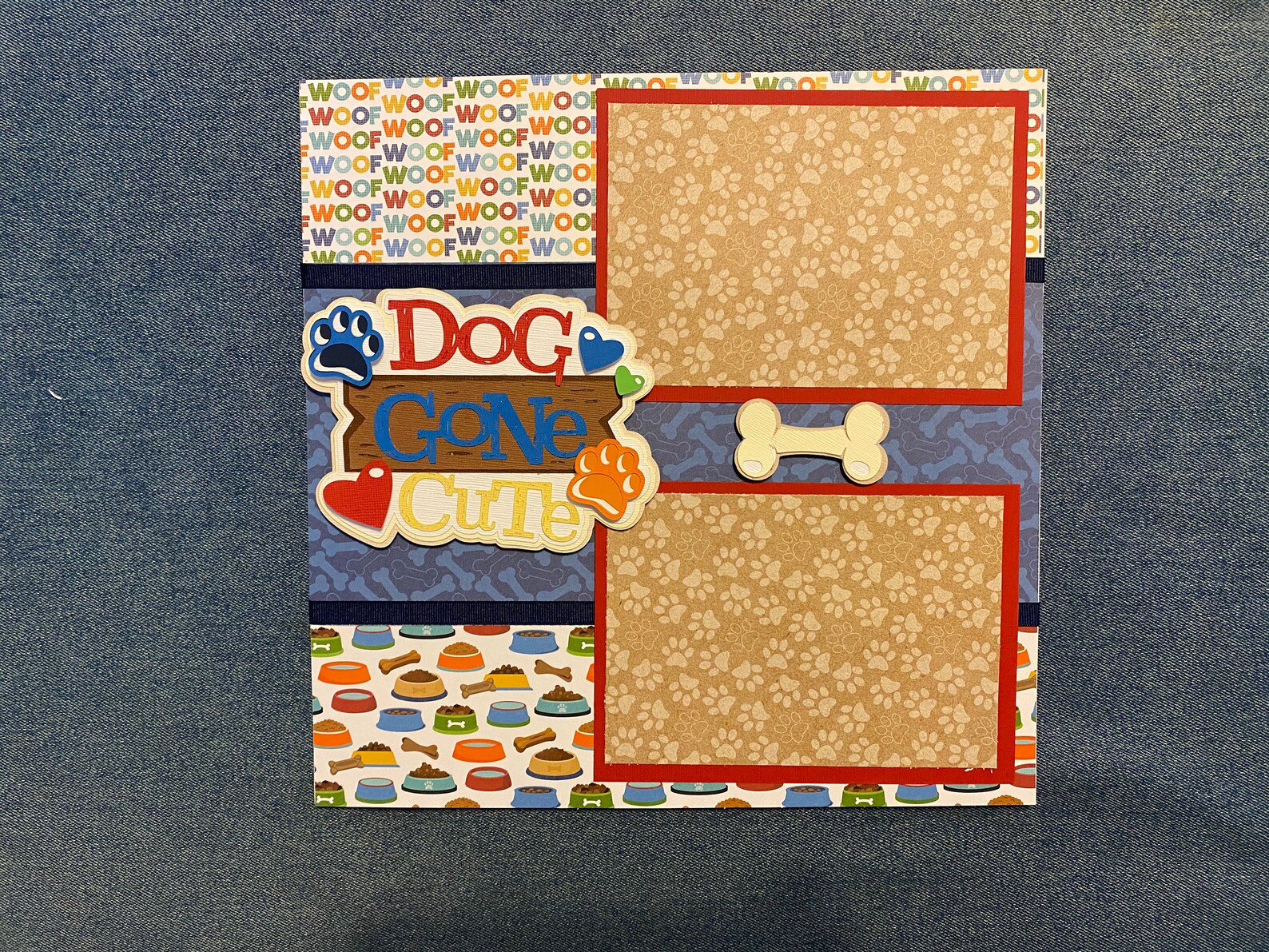 Dog Gone Cute 12x12 Scrapbook Layout Kit - Etsy