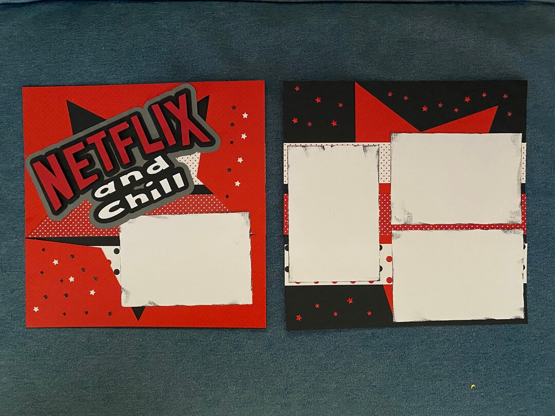 Netflix and Chill 12x12 Scrapbook Layout Kit - Etsy