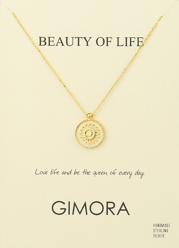 Beauty of Life Coin Necklace, Gimora Medallion Necklace, Sterling ...
