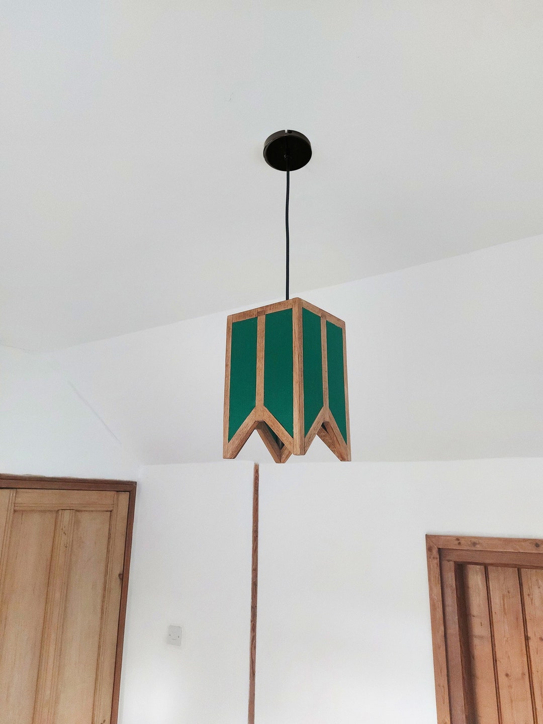 Enzo Pendant Light green Reclaimed Oak Ceiling Light - Etsy
