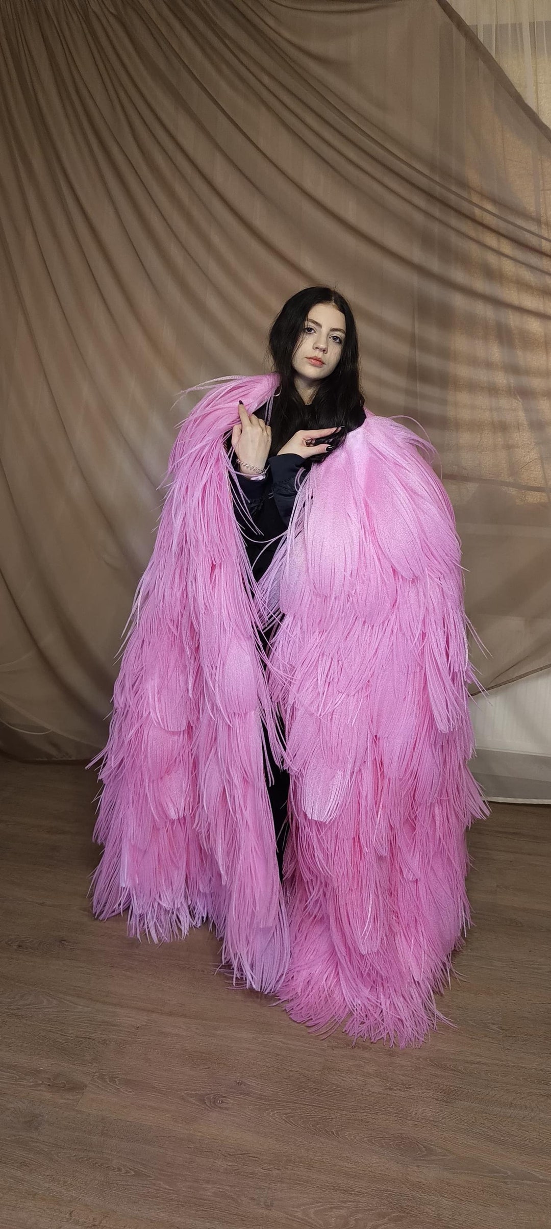 Feature Cape, Feathers Fur Coat, Feathers, Cape - Etsy