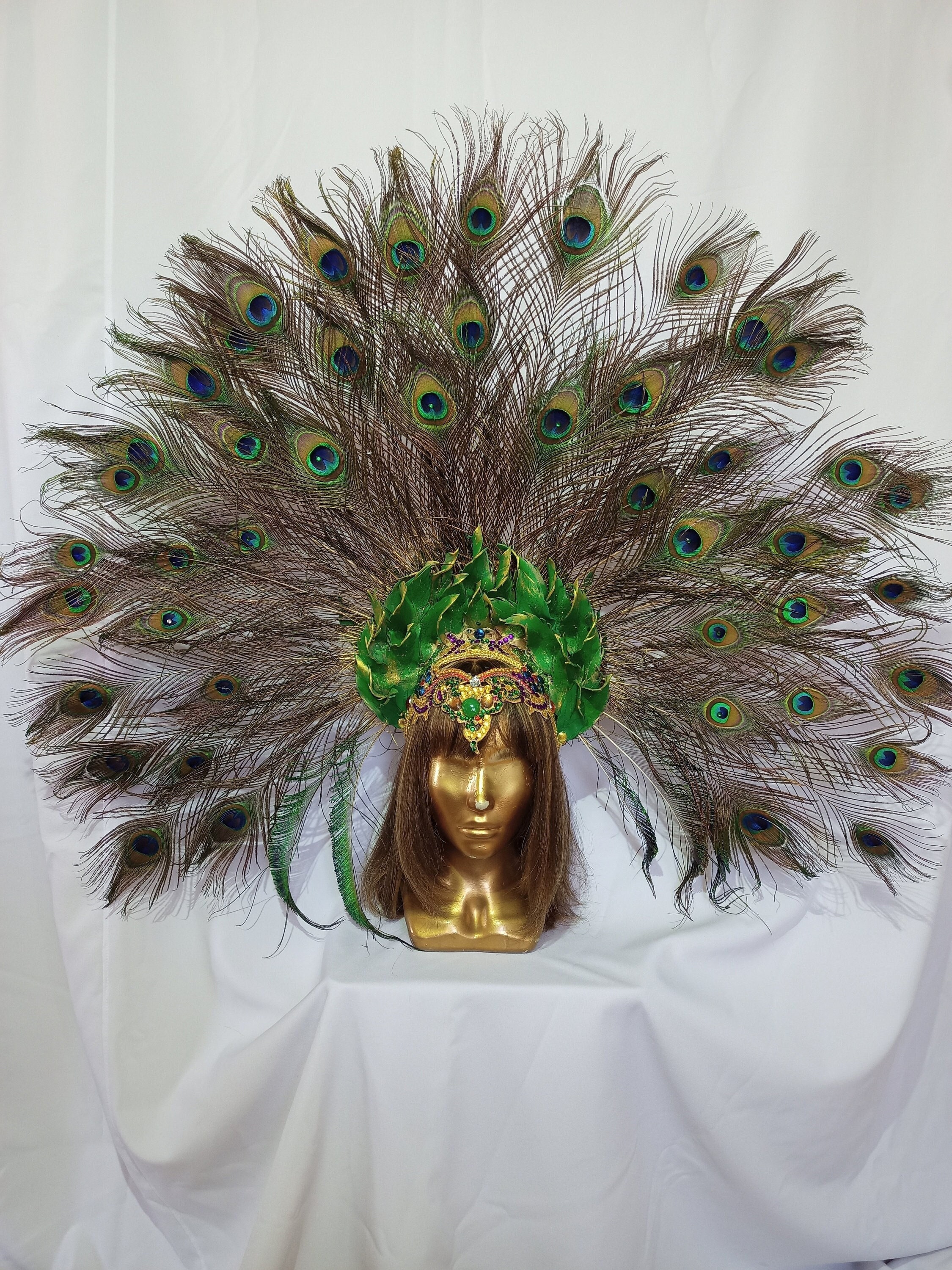 Feather Headdress Party Crown Carnival Headdress Brazilian - Etsy