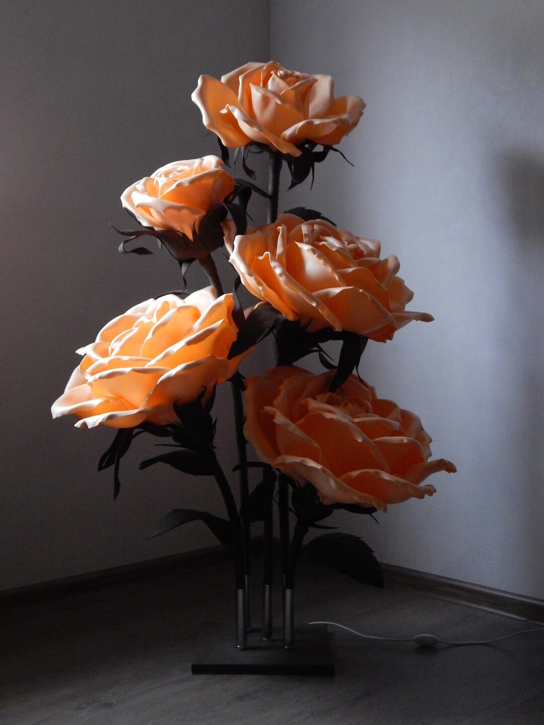 Floor Lamp, Floor Lamp Roses, Large Flowers, Flowers Roses, Luminous ...