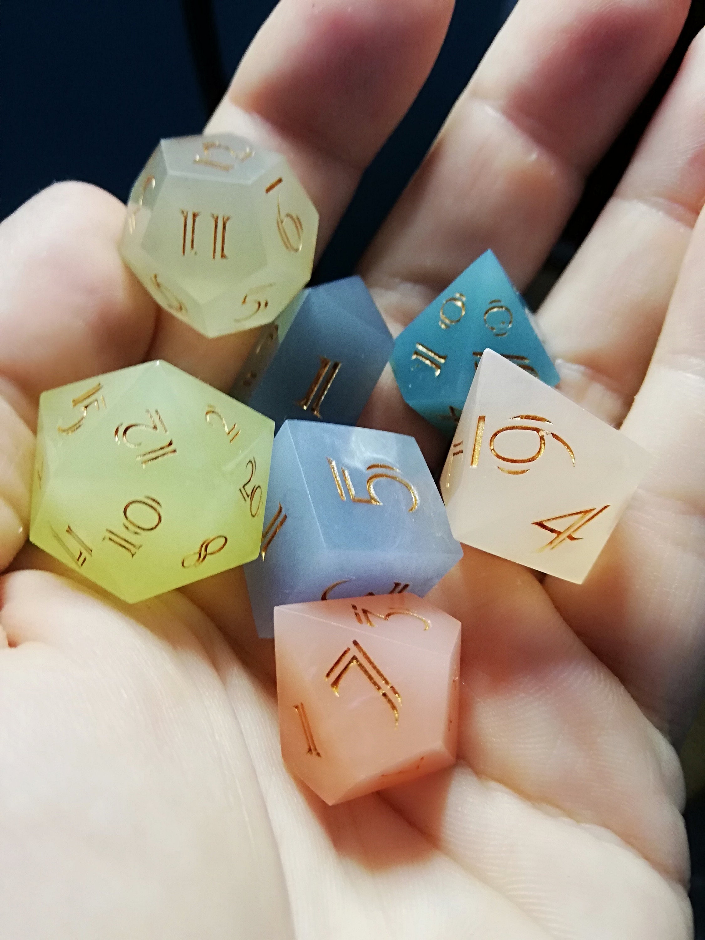 Dice with character Custom handmade resin polyhedral dice | Etsy