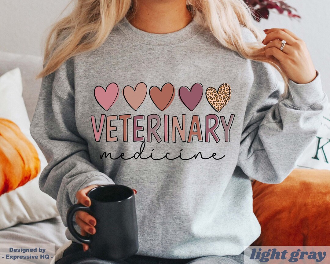 Veterinary Medicine Sweatshirt, Hearts Vet Tech Sweater, Veterinarian ...