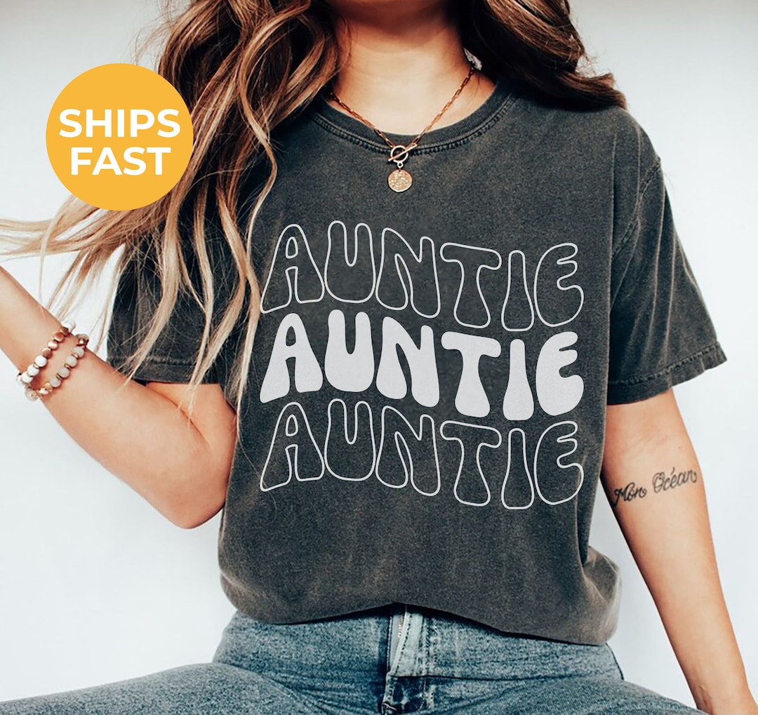 Auntie Shirt for Women Comfort Colors Retro Auntie T Shirt - Etsy